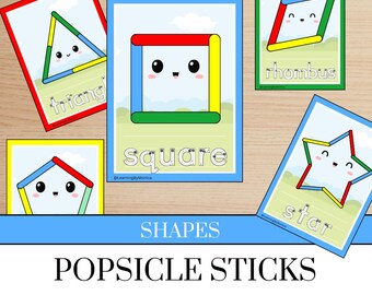 French Popsicle Stick Shapes Activity: Montessori Printable (digital ...