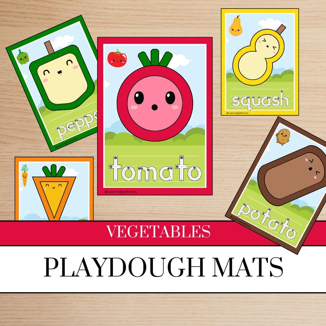 Vegetables Playdough Mats | Vegetables Playdoh Mat | Veggies Play Dough ...