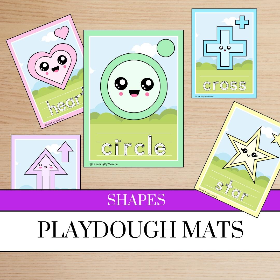 Shapes Play Dough Mats | Printable Playdough Activity | Toddler ...