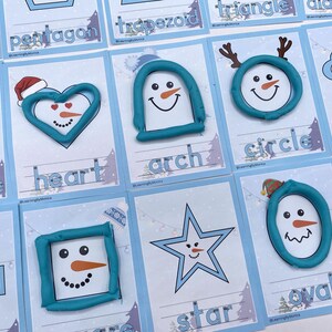 Snowman Shapes Play Dough Mats | Shape Playdoh Mats | Winter Playdough ...