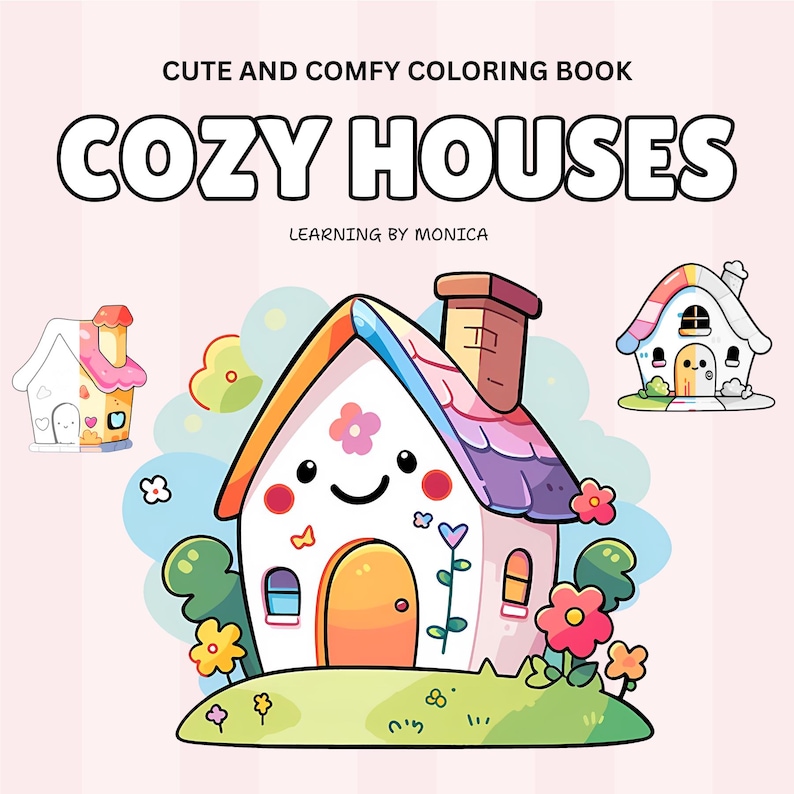 Cozy Houses Coloring Book | Cute & Easy PDF Download Cocowyo | Kawaii ...