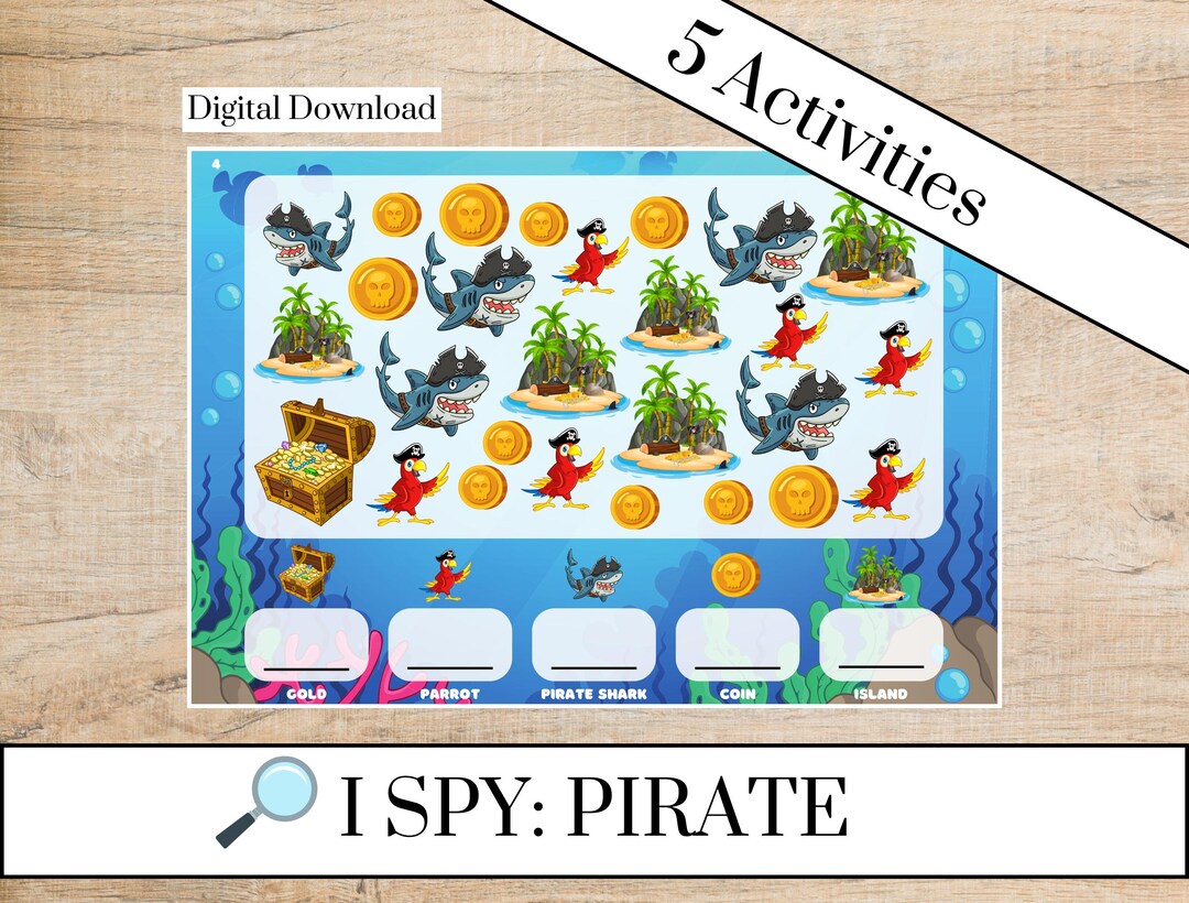 I Spy Pirate Counting Activity | Pirate Printable Counting Worksheets ...