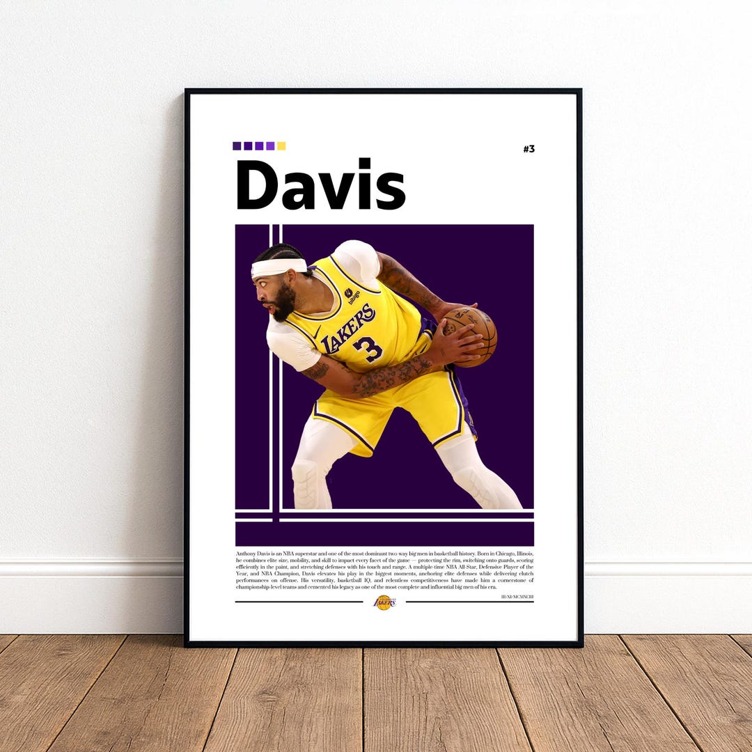 Anthony Davis Poster | Anthony Davis Gift | Lakers Poster | NBA Poster ...