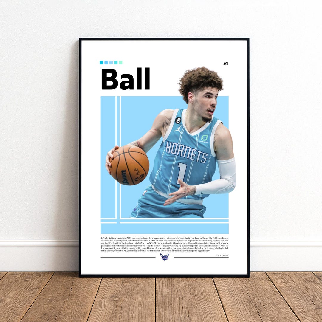 Lamelo Ball Poster | Charlotte Hornets | Hornets Poster | NBA Poster ...