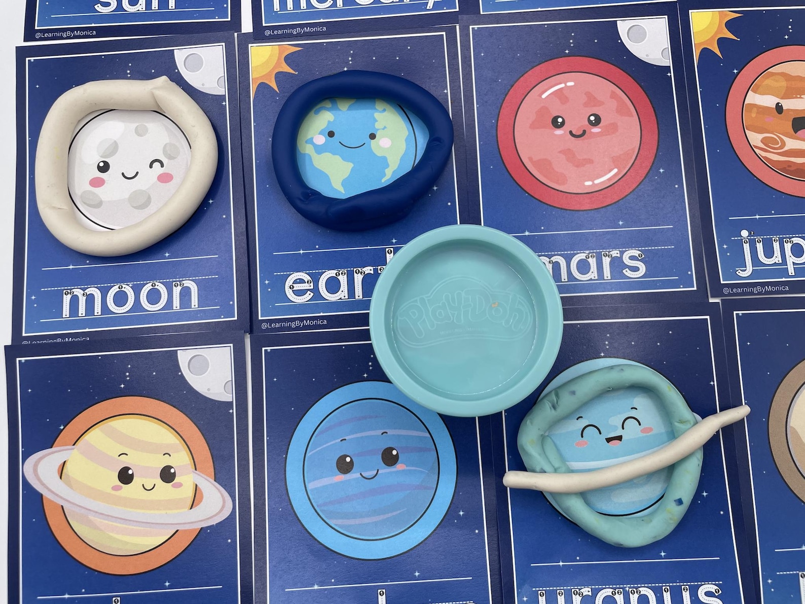 Solar System Play Dough Mat | Space Playdoh Mat | Astronomy Play Dough ...