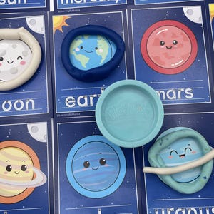 Solar System Play Dough Mat | Space Playdoh Mat | Astronomy Play Dough ...