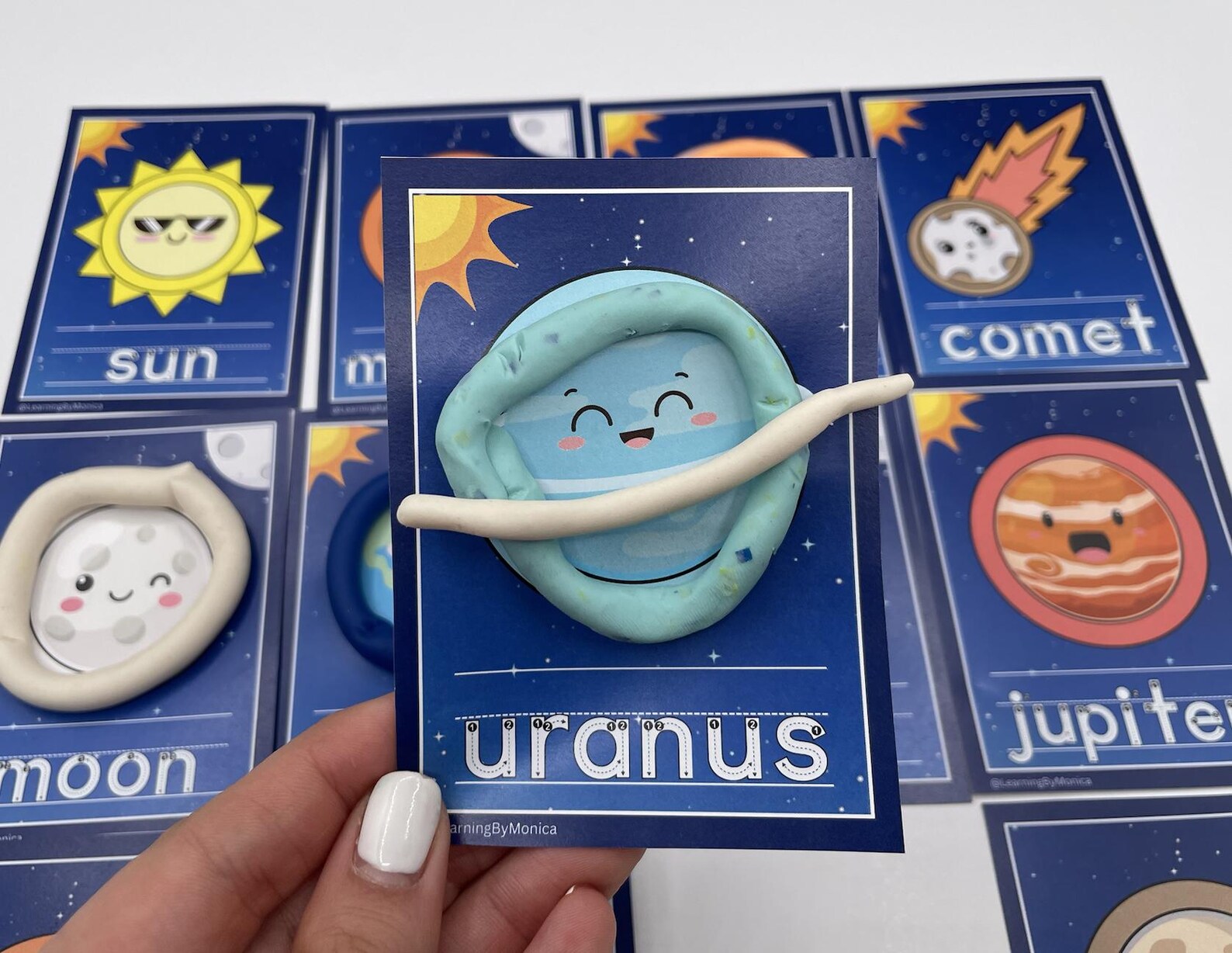 Solar System Play Dough Mat | Space Playdoh Mat | Astronomy Play Dough ...