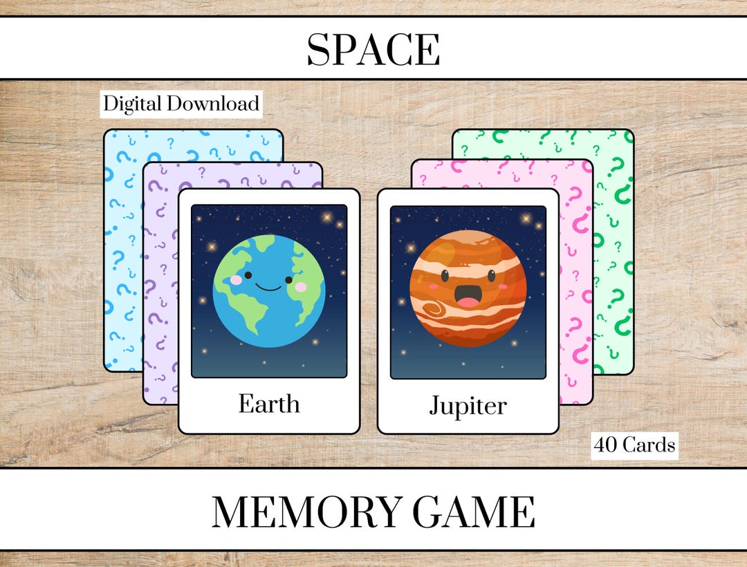 Space Memory Game | Universe Matching Game | Picture Matching | Word ...