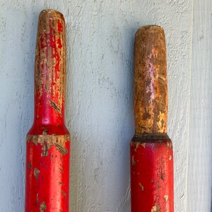 Vintage Pair Wooden Boat Oars Distressed Red Paint - Etsy