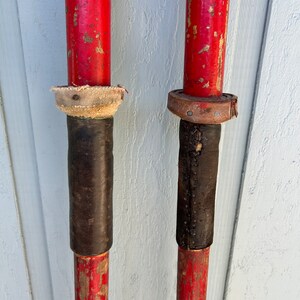 Vintage Pair Wooden Boat Oars Distressed Red Paint - Etsy