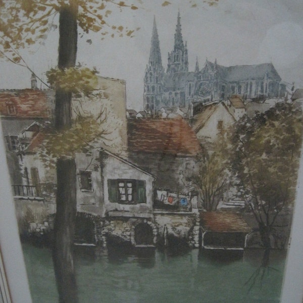 Hand Colored Etching - Etsy