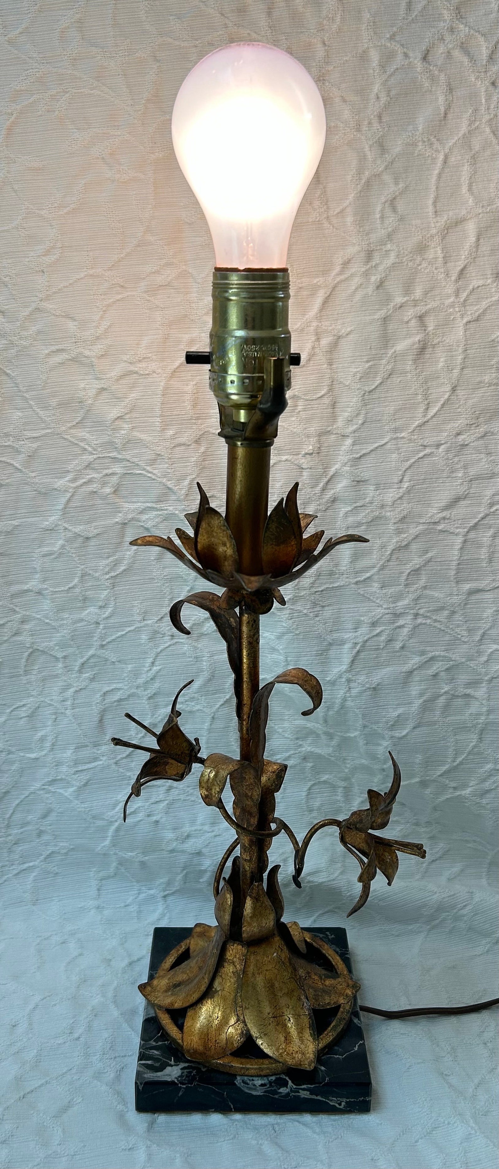 Vintage Italian Tole Lamp Mid Century Gold Black - Etsy