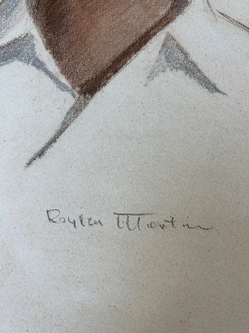 Royden Martin Oil Pastel Portrait of a Young Man Mid Century - Etsy