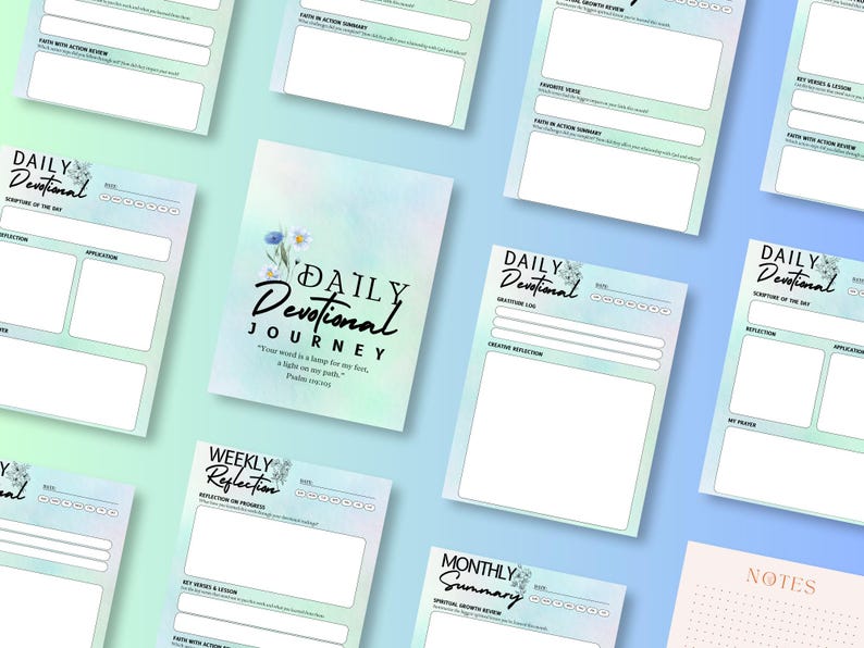 Daily Devotional Journal Printable Bible Study & Reflection Guide ...