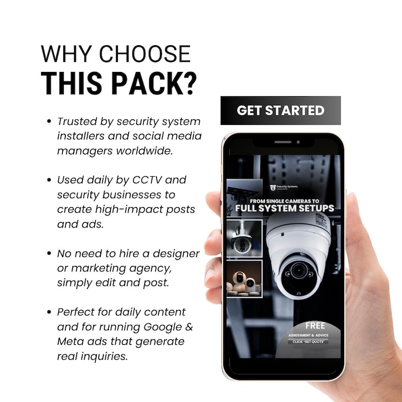 CCTV Installer Canva Ad Templates for Security Businesses Highly ...
