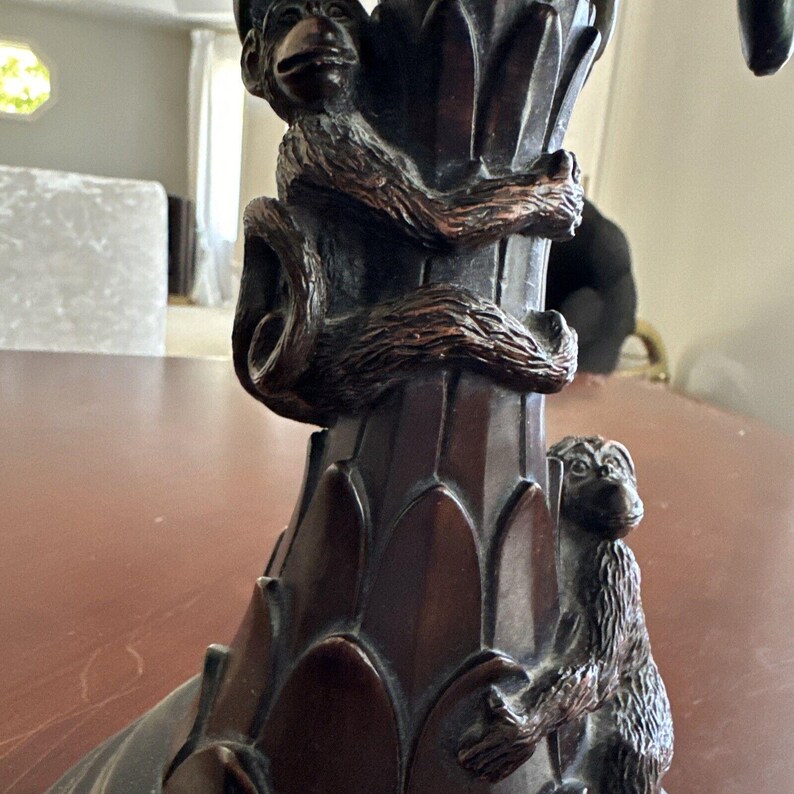 Resin Ceramic Metal Monkeys & Palm Tree Candle Holder Set of 3 Heavy - Etsy