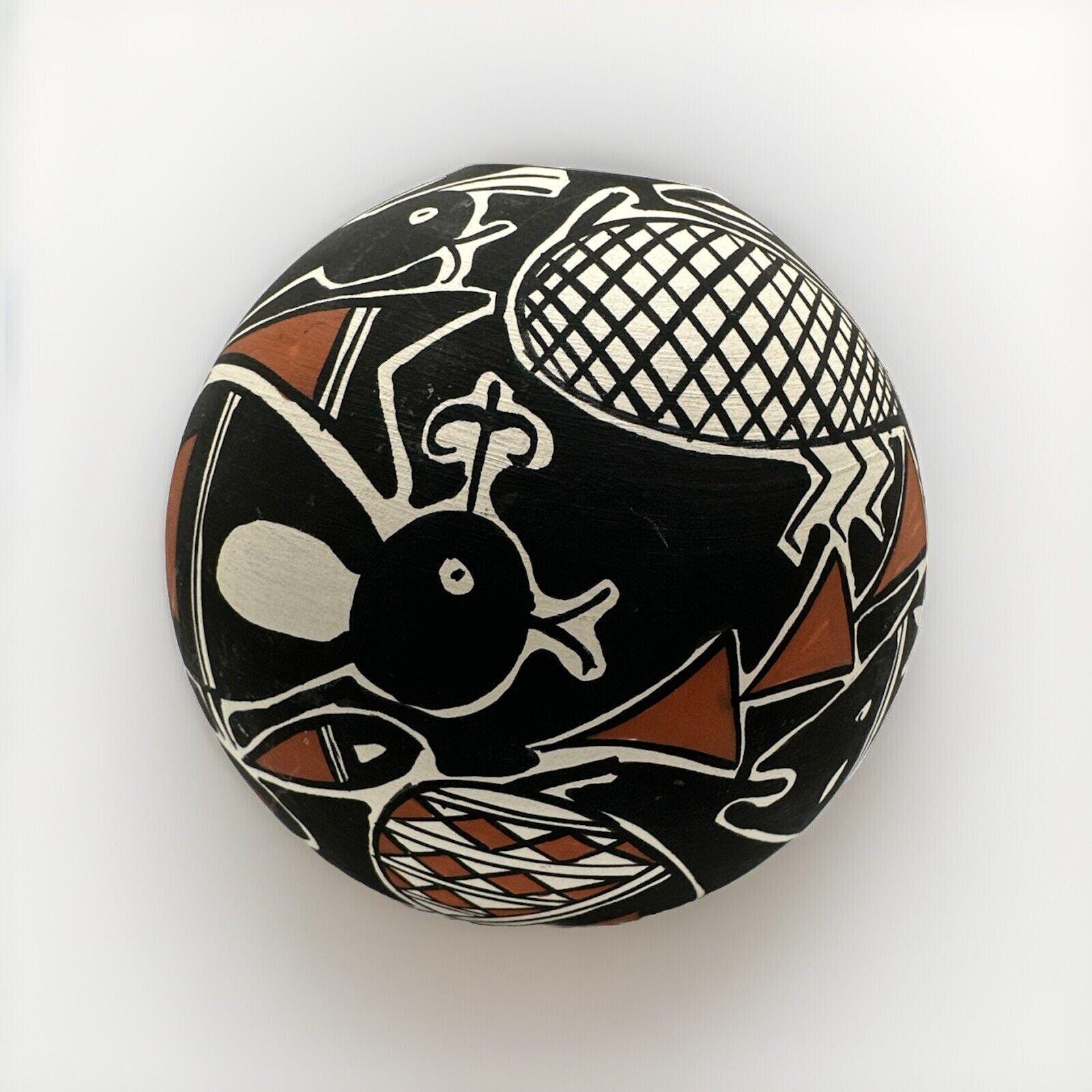 Acoma Pueblo Pottery Hand Painted Seed Pot by Myra Lukee 3.5 Geometric ...