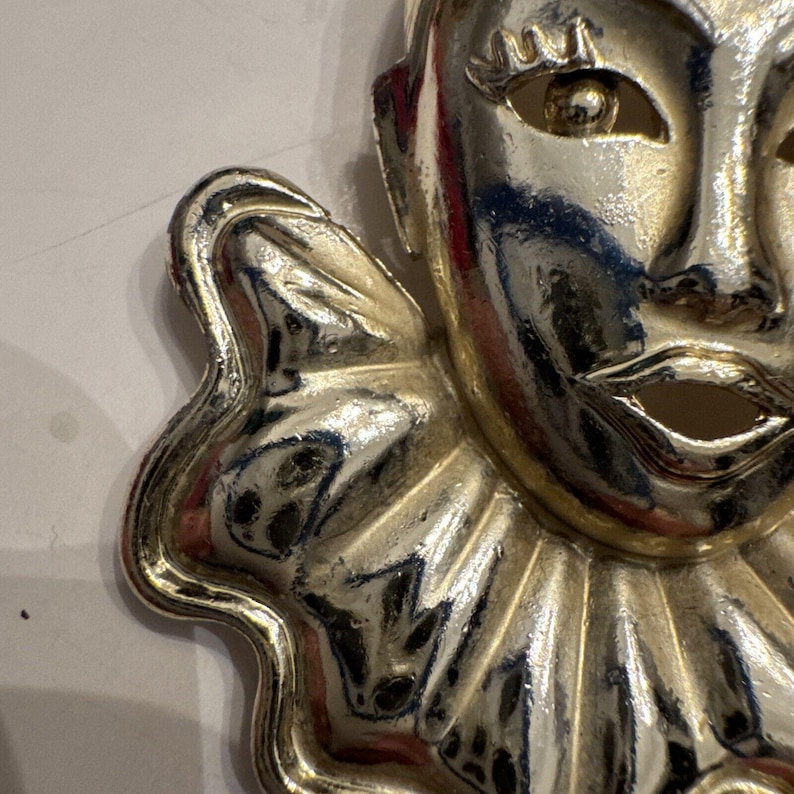 Vintage Gold Tone Pierrot Clown Face Year Drop Brooch Pin - Etsy