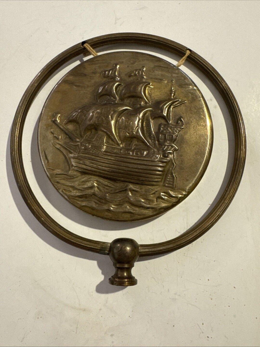 Vintage MCM Peerage Brass Gong Pirate Ship Sails Made England - Etsy