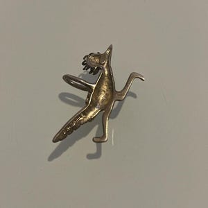 Vintage Sterling Silver Road Runner Pendant With Red Rhinestone Eye - Etsy