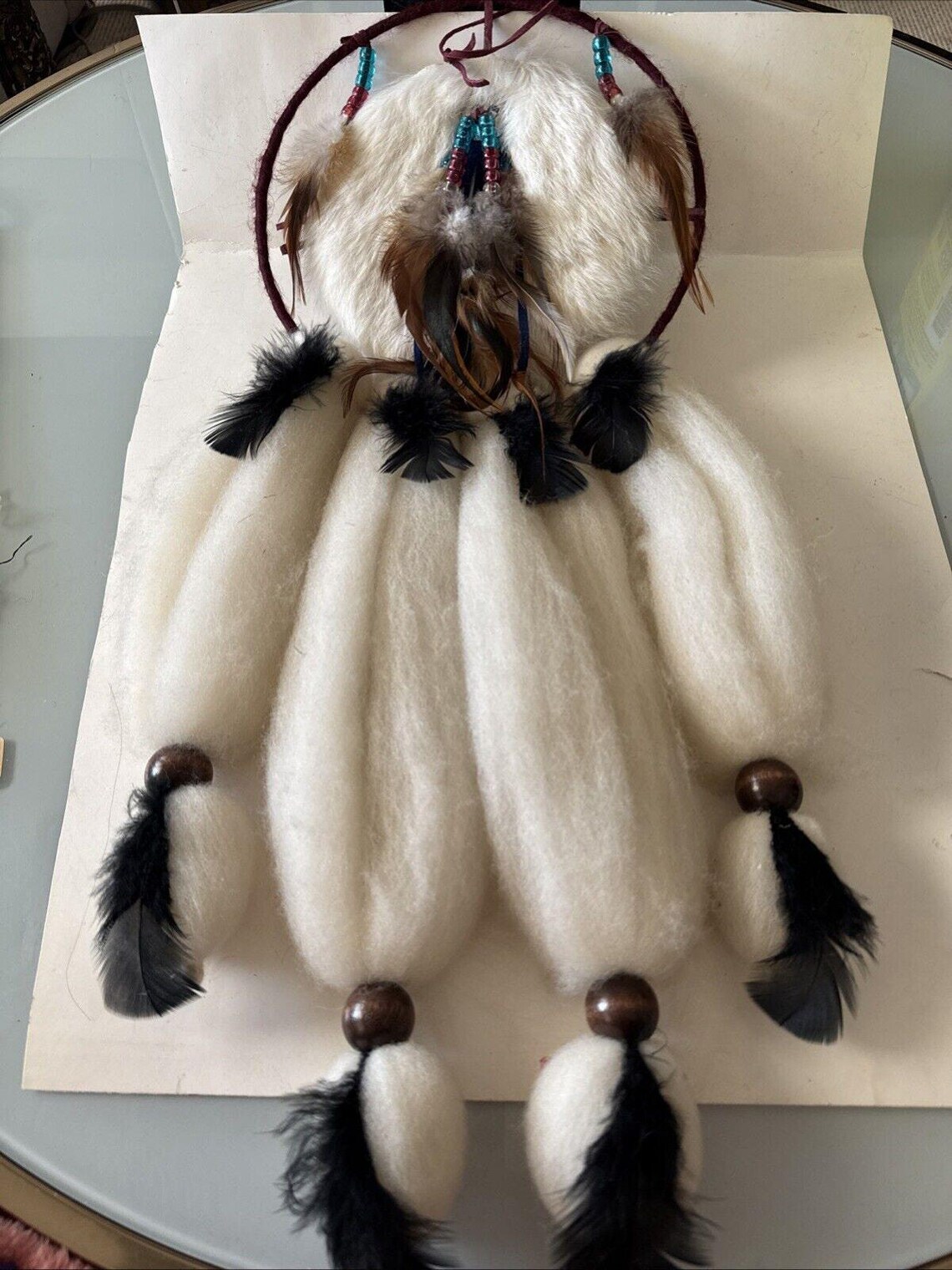 VTG Native American Handmade Mandella Southwest Dream Catcher Fur X ...