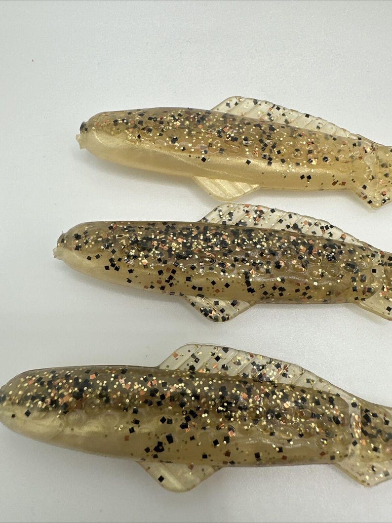 5" Swim Bait Soft Plastic Paddle Tail Swim Minnow 7 in Total Green ...