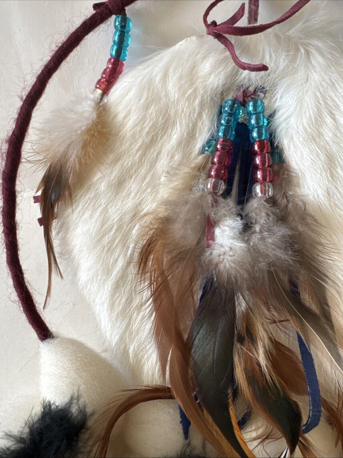 VTG Native American Handmade Mandella Southwest Dream Catcher Fur X ...