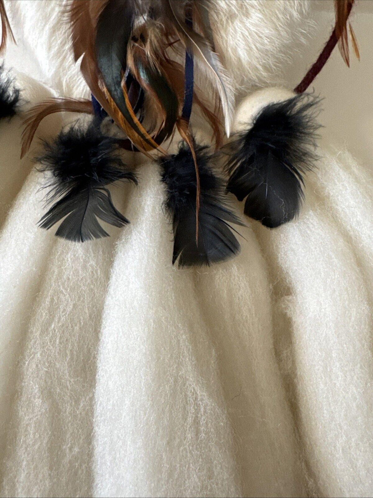 VTG Native American Handmade Mandella Southwest Dream Catcher Fur X ...