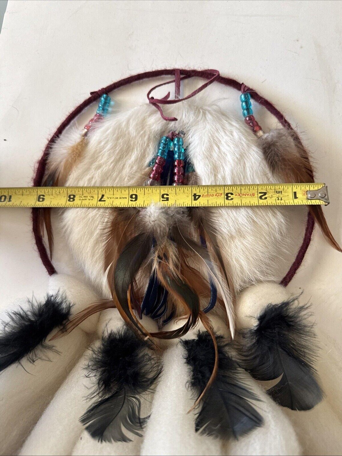 VTG Native American Handmade Mandella Southwest Dream Catcher Fur X ...