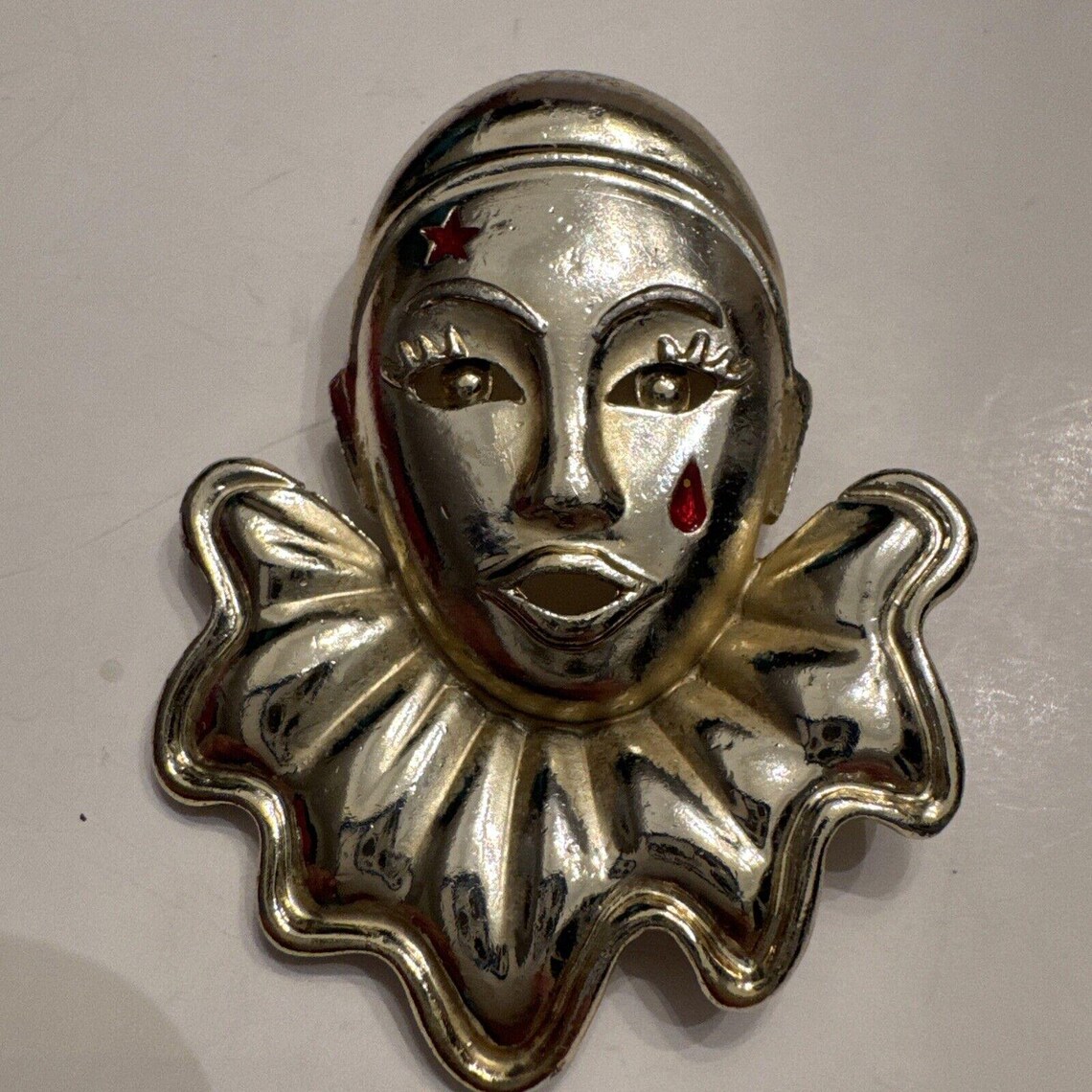 Vintage Gold Tone Pierrot Clown Face Year Drop Brooch Pin - Etsy