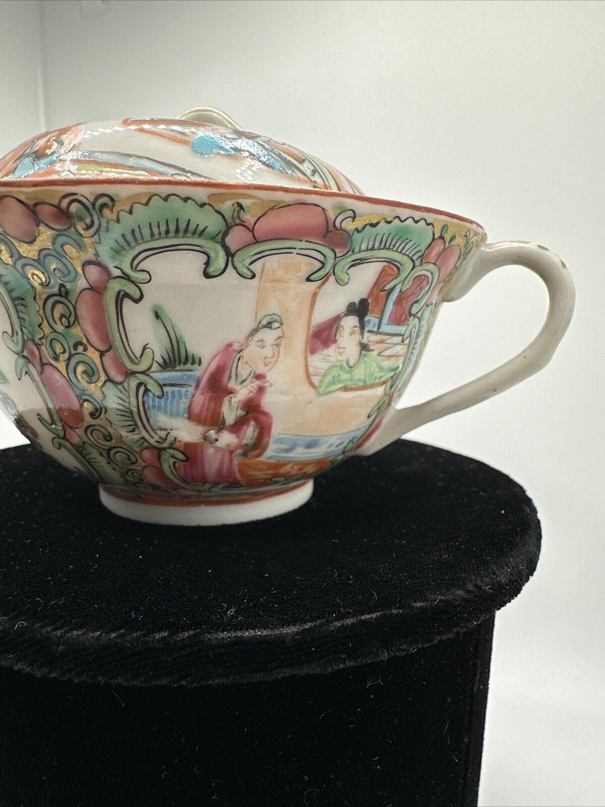 Chinese Rose Medallion Covered Rice or Soup Bowl Circa 1890 Hand ...