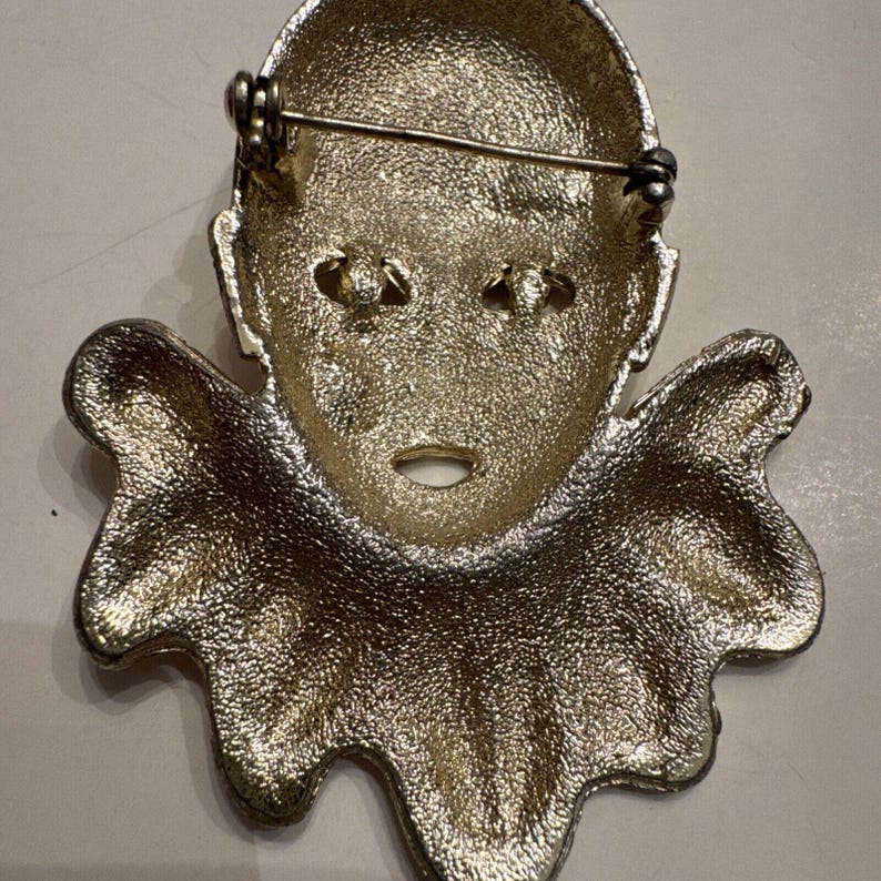 Vintage Gold Tone Pierrot Clown Face Year Drop Brooch Pin - Etsy