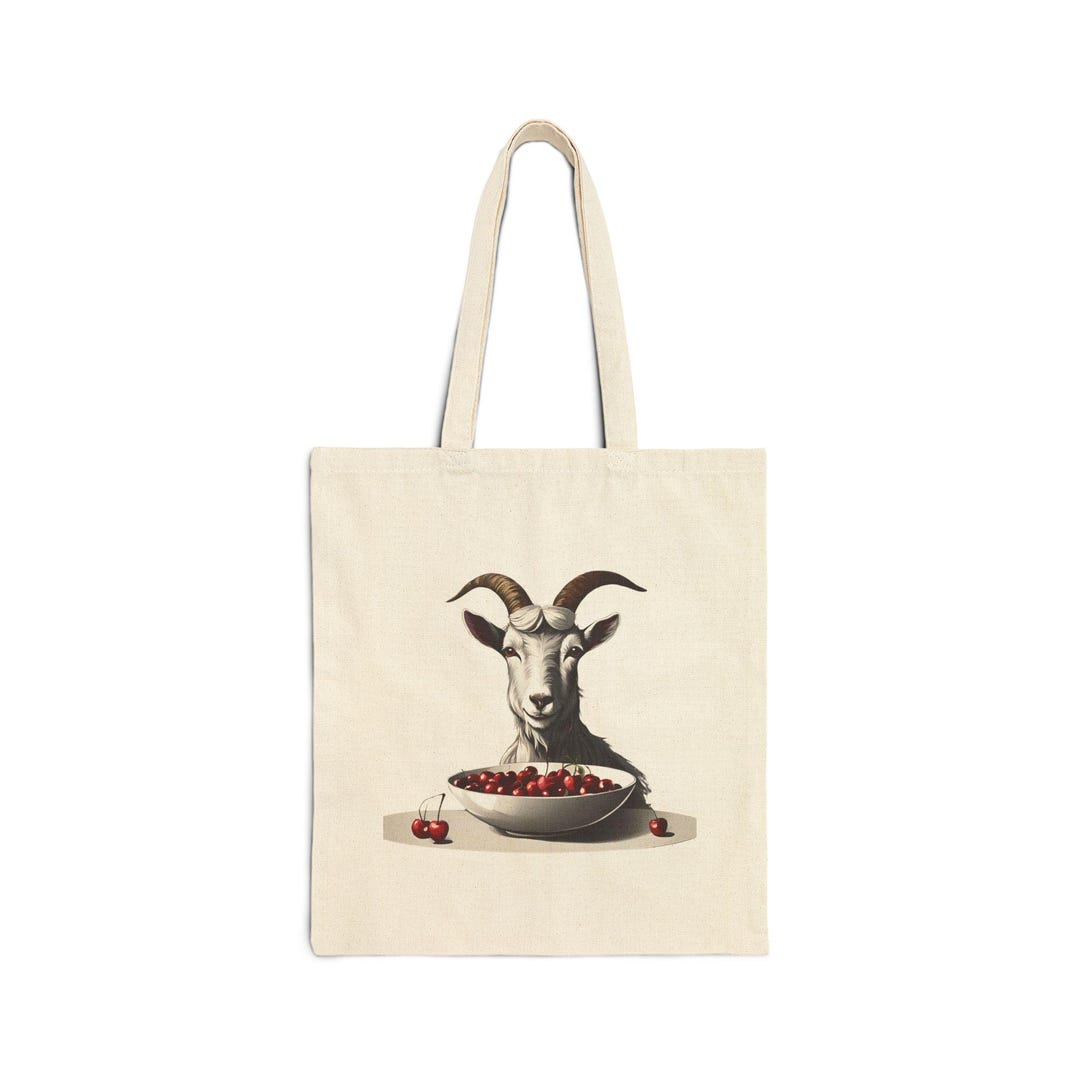 Totes My Goats Canvas Tote Bag, Goat With Martini - Original Design ...