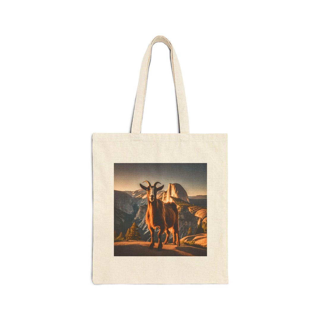 Totes My Goats Cotton Canvas Tote Bag Majestic Yellowstone Goat Tote ...