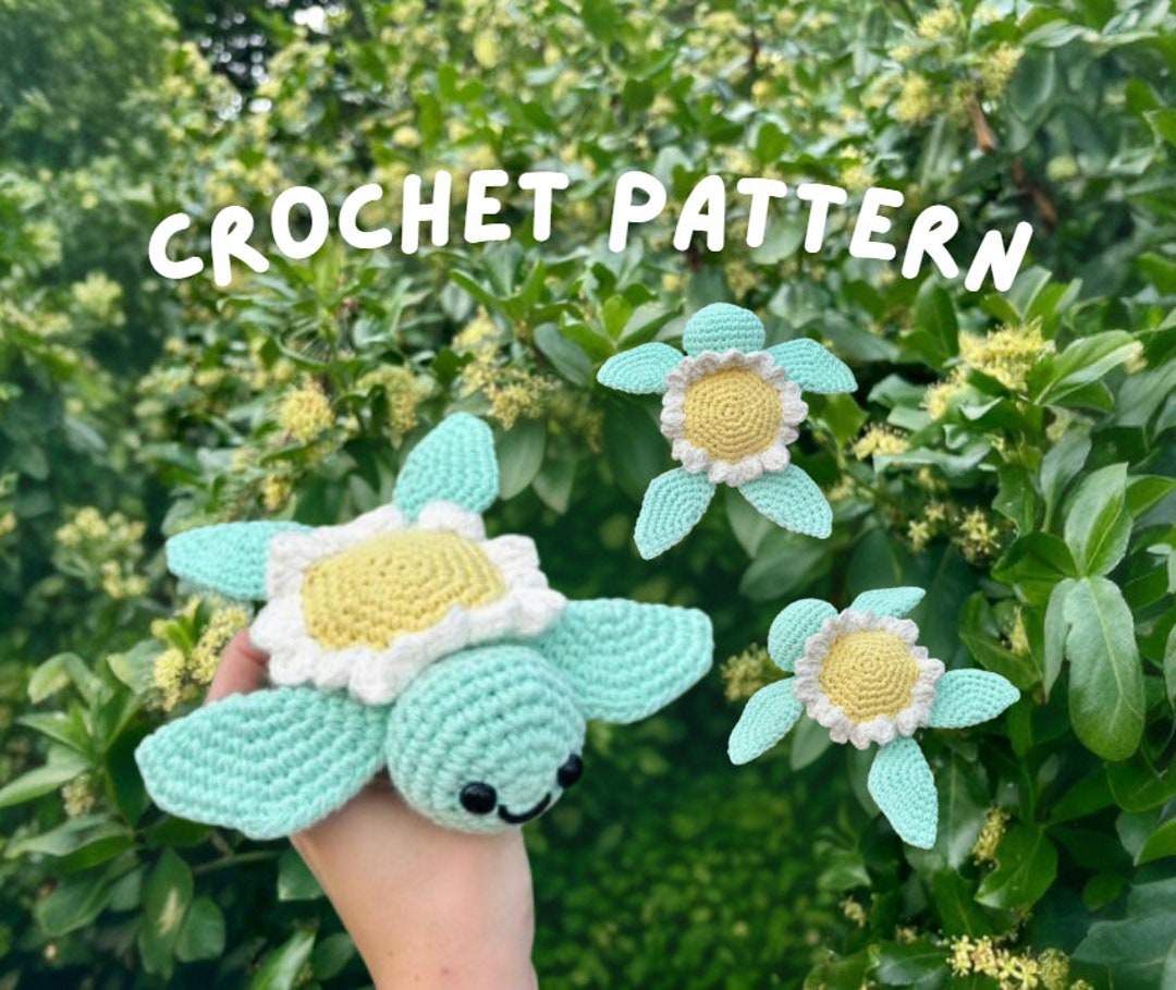 Turtle Sunflower Crochet PATTERN Plushie Sew Amigurumi Download ...