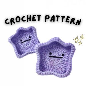 Ditto Tray Amigurumi PATTERN Crochet Coaster Plushie DIY Toy Tutorial Soft Purple Kawaii Purple ...