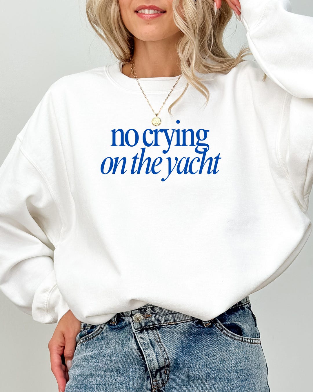 No Crying on the Yacht Sweatshirt, Funny Y2K Boat Crewneck - Etsy