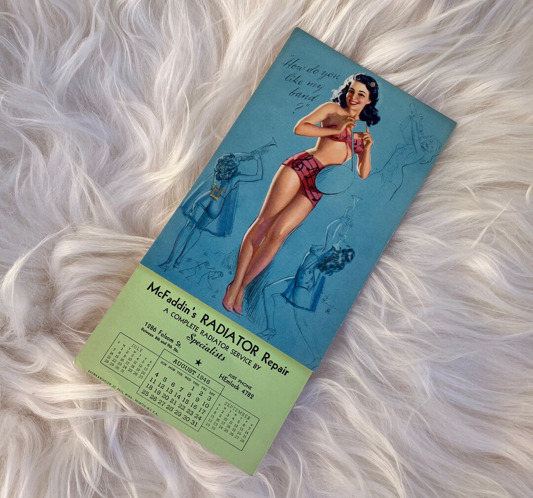 Vintage Pin up Girl Calendar Illustrated by KO Munson 1946 - Etsy