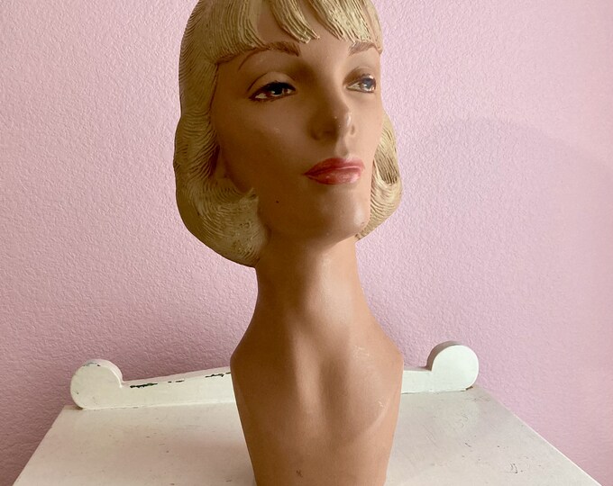 Vintage 1960's Mannequin Head Composite Department Store Hat Display ...
