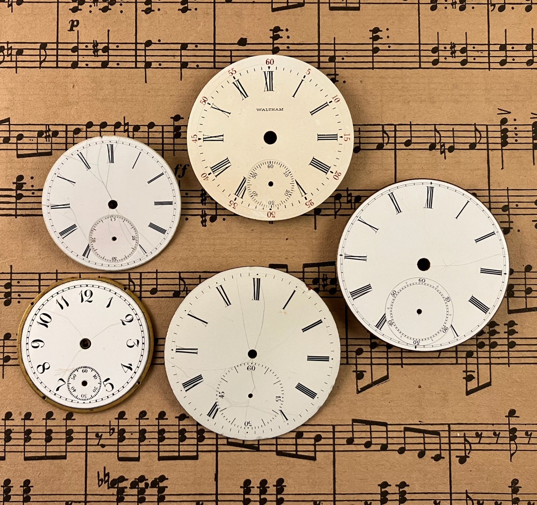 Five Antique Enamel Pocket Watch Faces for Your Creations - Etsy