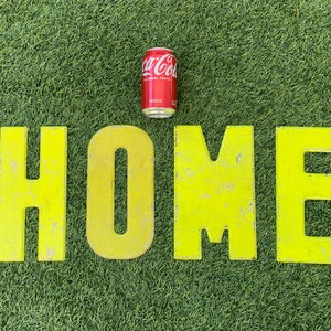 Home Sign Four Vintage 10 Enamel Metal Marquee Letters Industrial Retro ...