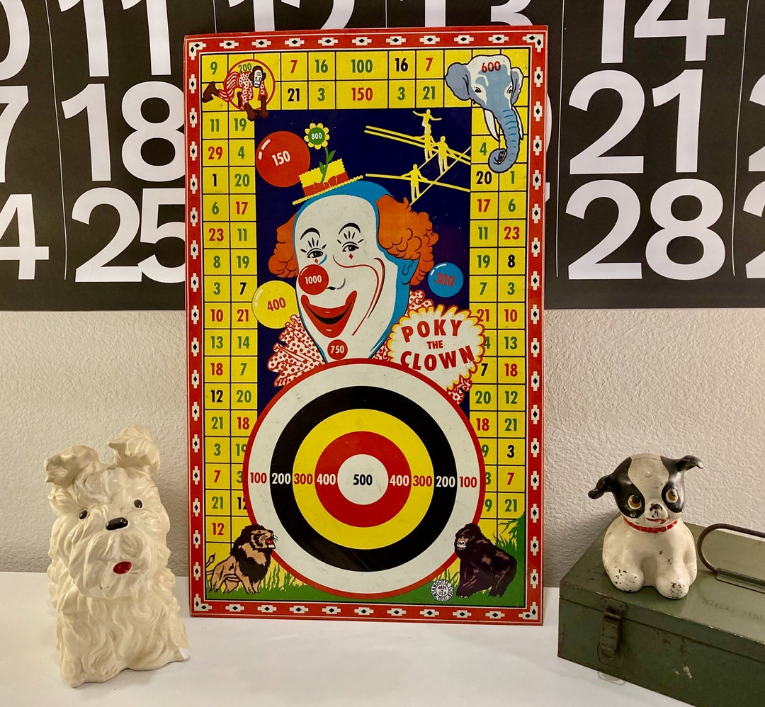 Vintage Wyandotte Toys USA Tin Litho Poky the Clown Target Game - Etsy