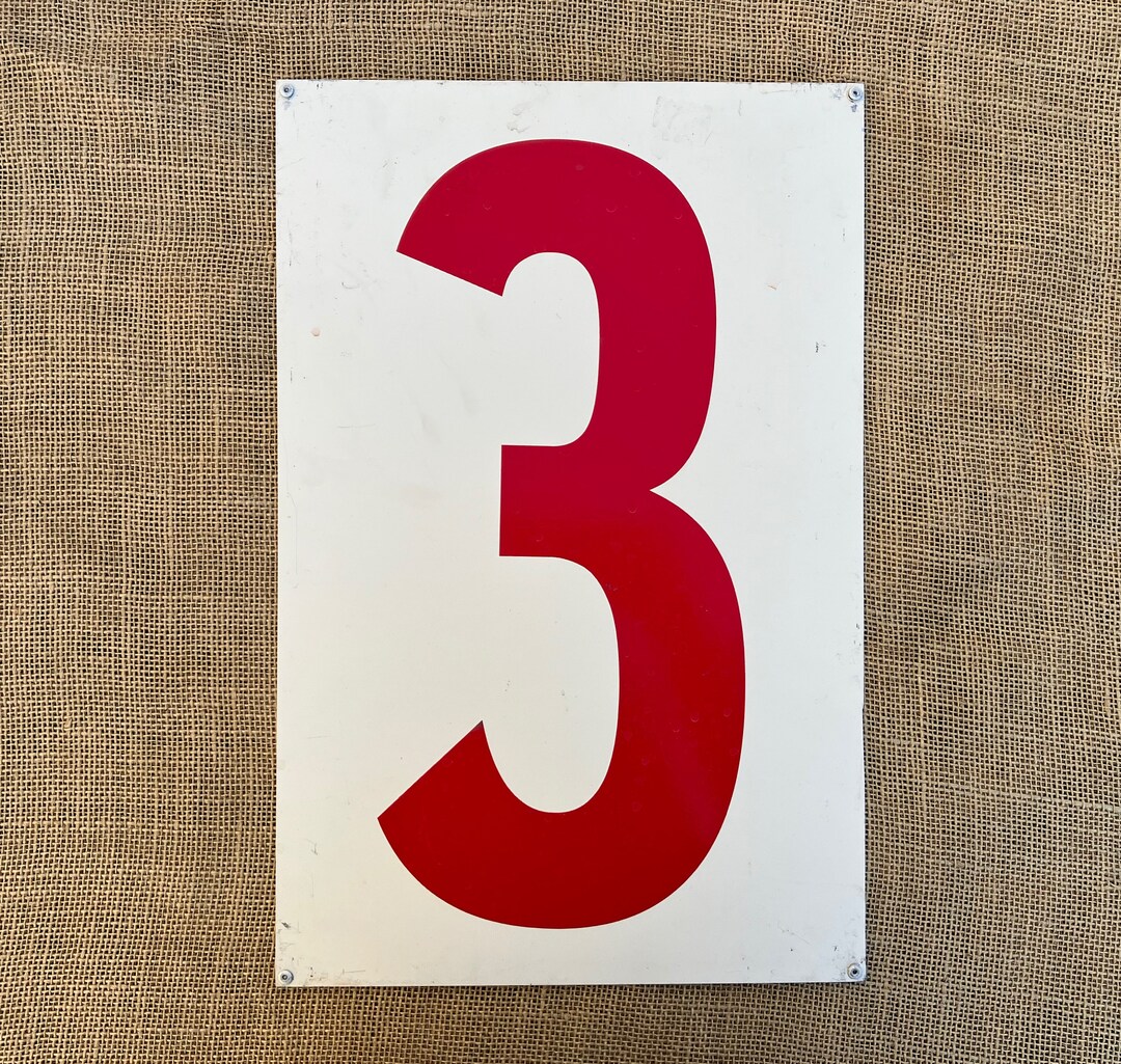 Red and White Painted Metal Gas Station Price Sign Number 3 - Etsy