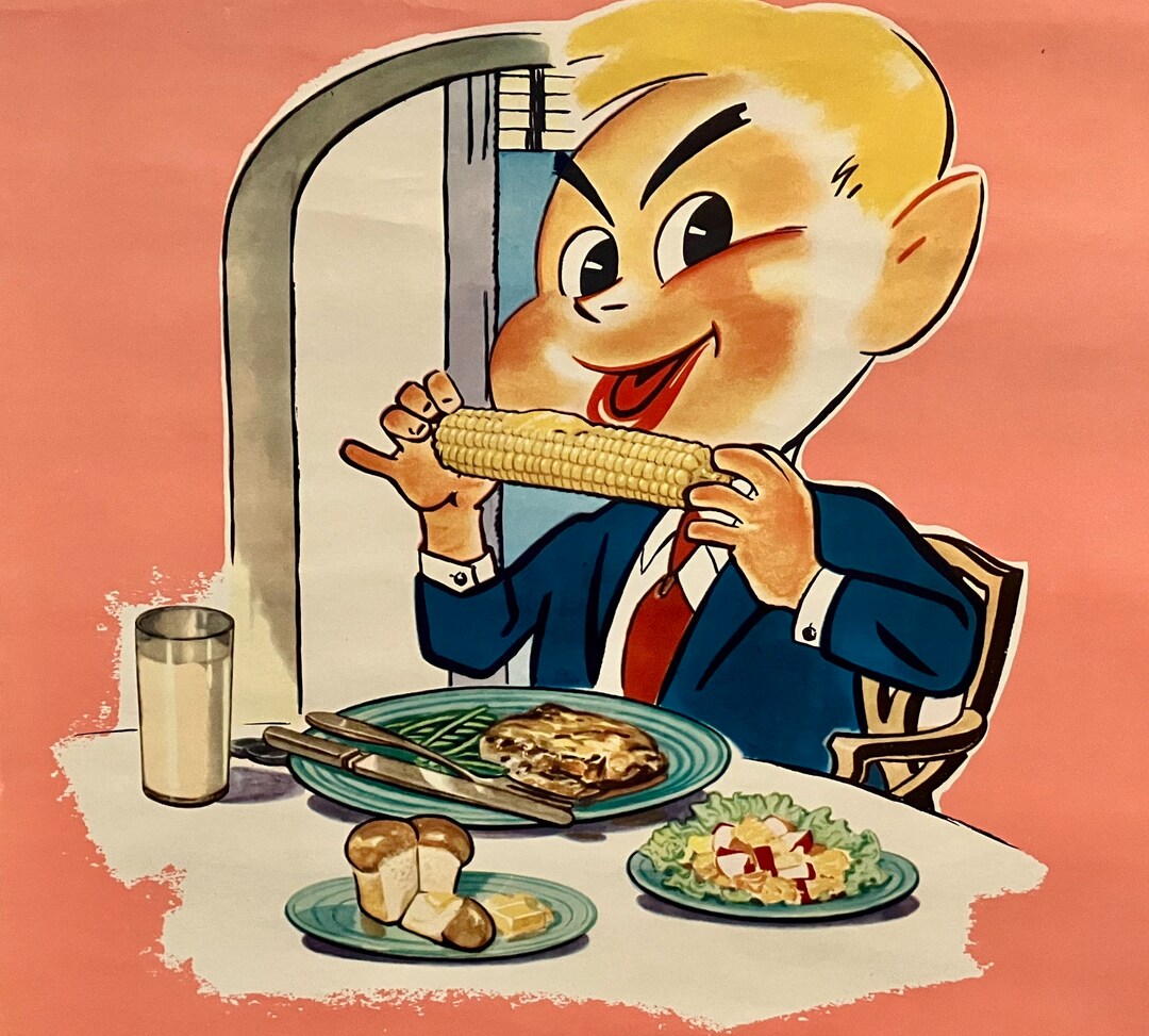 Vintage 1954 Mid Century Modern MCM Poster Dinner Time Kitchen - Etsy