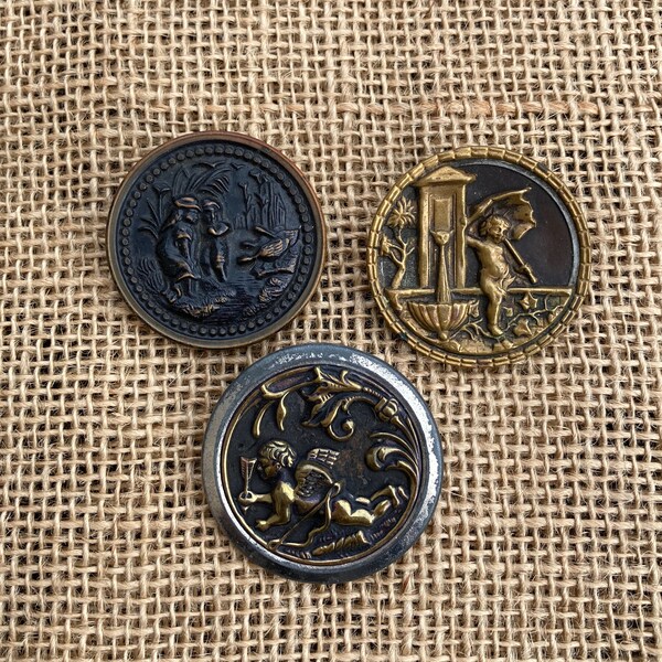 Large Antique Buttons - Etsy