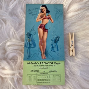 Vintage Pin up Girl Calendar Illustrated by KO Munson 1946 - Etsy