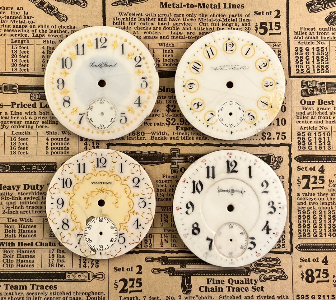 Four Fancy Antique Enamel Pocket Watch Faces for Your Creations - Etsy