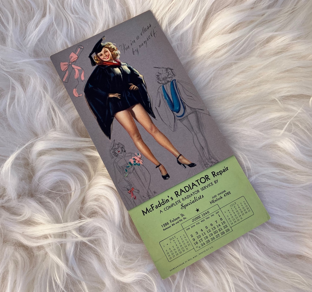 Vintage Pin up Girl Calendar 1946 KO Munson Illustrator - Etsy