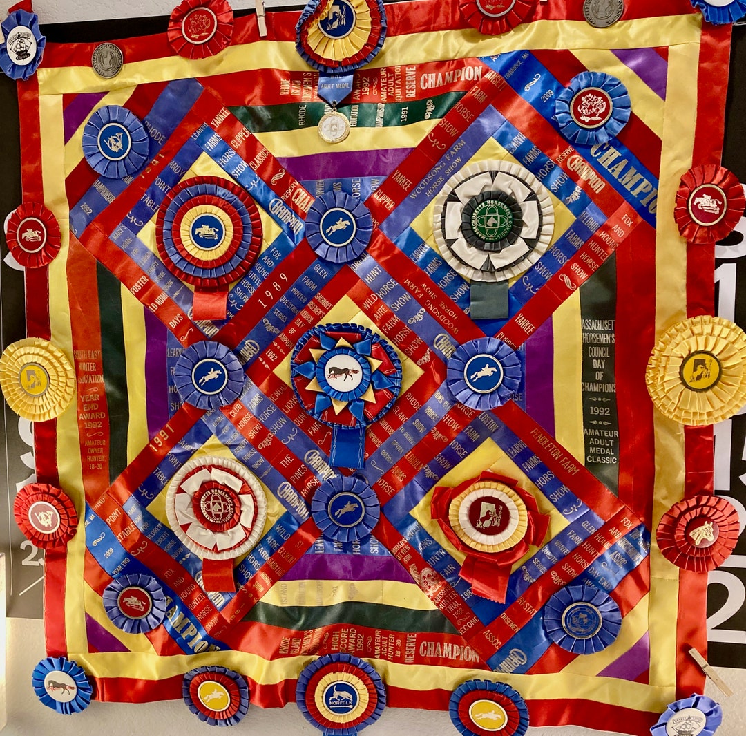 Incredible Folk Art Style Horse Ribbon Quilt Wall Hanging Compilation ...