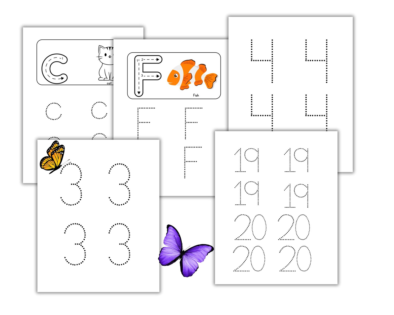 Alphabet Worksheets & Number Tracing Worksheet for Preschool Large ...